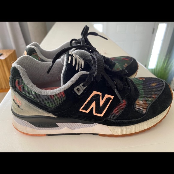 New Balance | Shoes | New Balance Black And Floral Sneakers | Poshmark